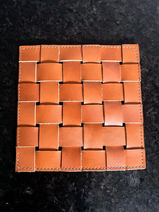 Leather Trivet | Trivet for Cast Iron Dutch Oven | Woven Leather Trive ...