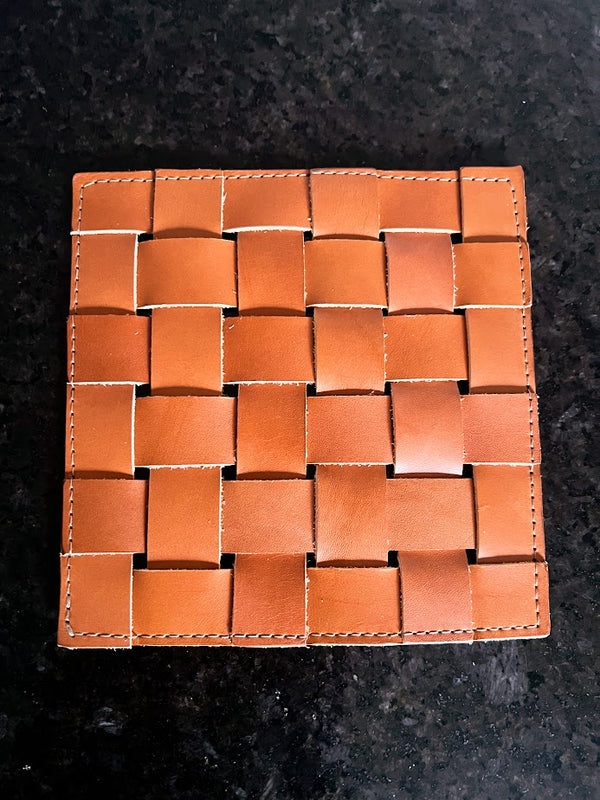 Leather Trivet | Trivet for Cast Iron Dutch Oven | Woven Leather Trive ...