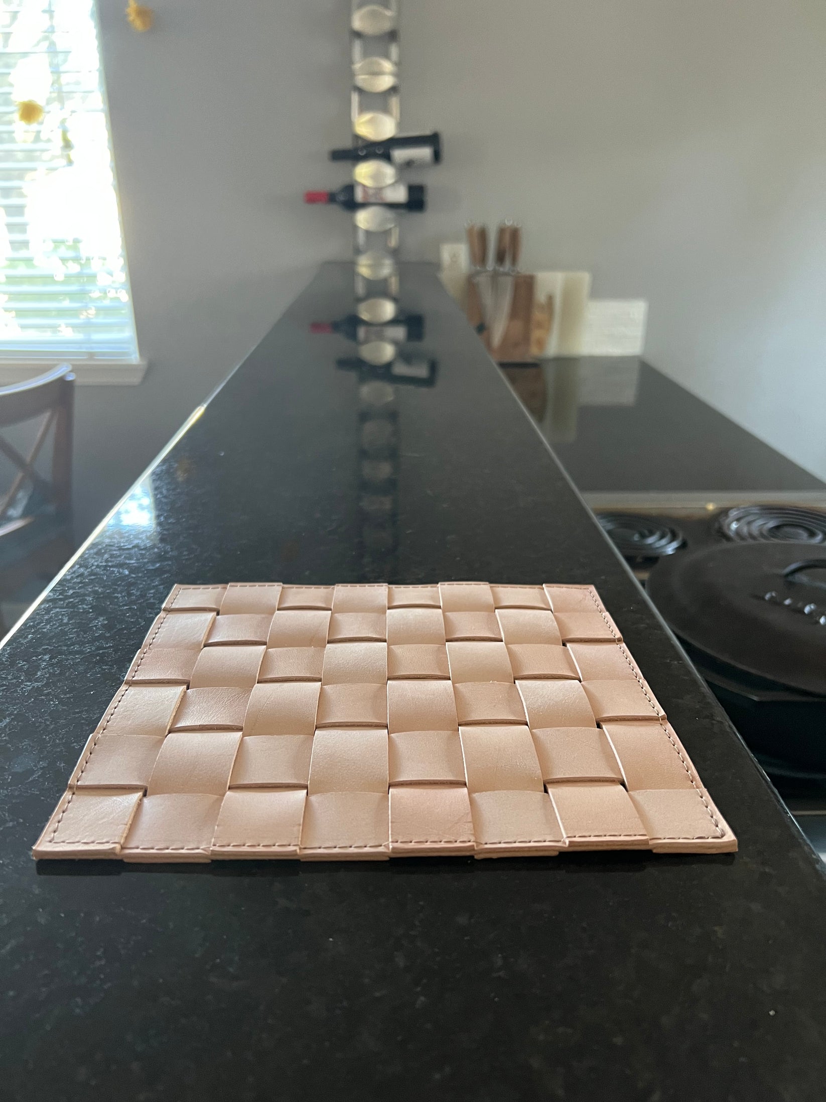 Leather Trivet | Woven Leather Trivet | Trivet for Cast Iron Dutch Ove ...