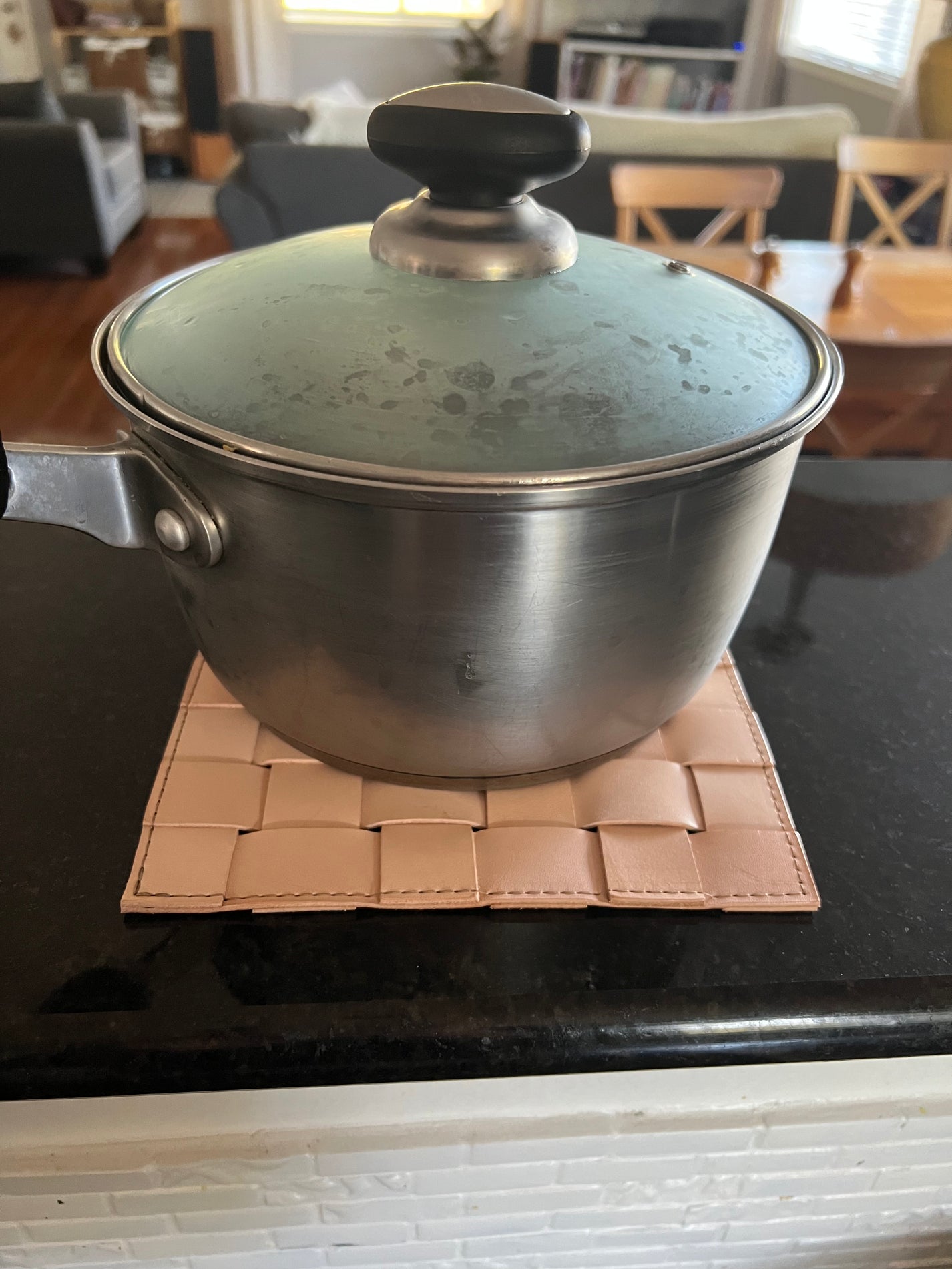 Leather Trivet | Woven Leather Trivet | Trivet for Cast Iron Dutch Ove ...