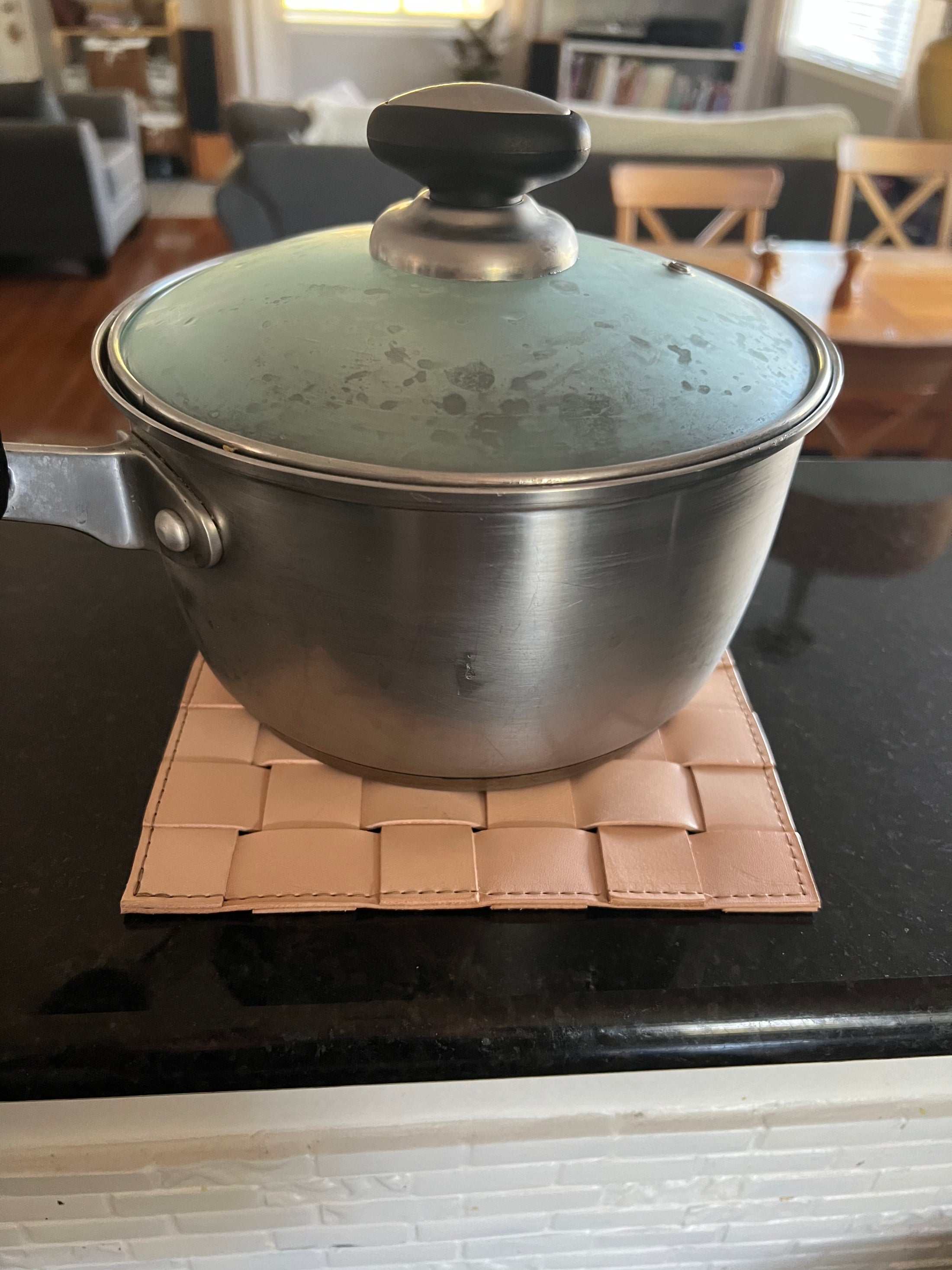 Leather Trivet | Woven Leather Trivet | Trivet for Cast Iron Dutch Ove ...